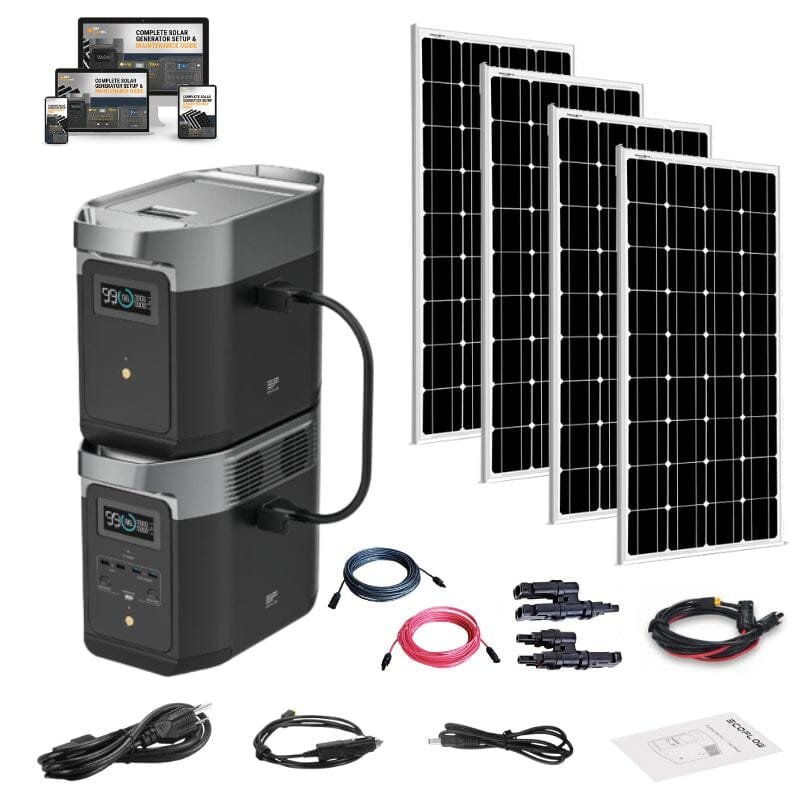 EcoFlow DELTA 2000wH Solar Kit + Mono Solar Panels
